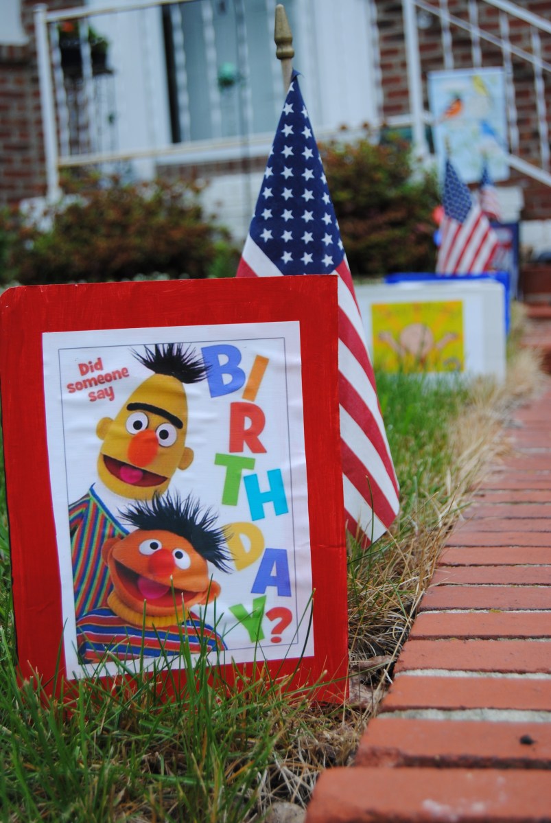 DIY Walkway Character Happy Birthday Signs | On The Upcycle~